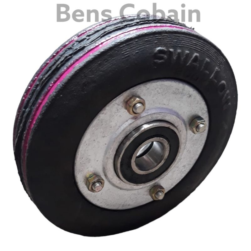 Jual Roda Troli 6 inch Ban Mati Swallow Roda Troli 200kg Double Bearing ...