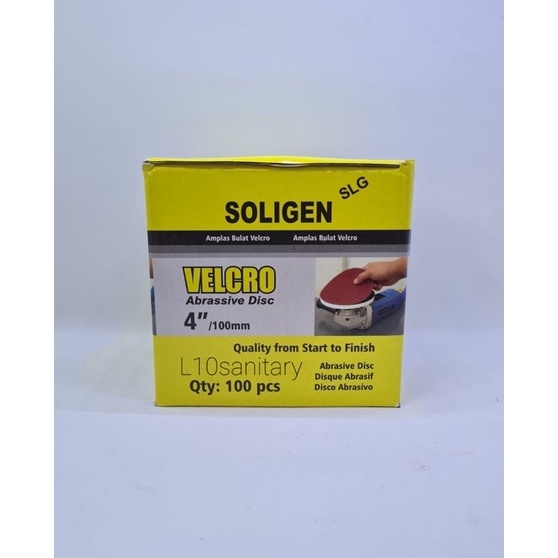 Jual Harga Diskon Amplas Bulat 4 Inch Soligen Amplas Velcro Soligen h ...