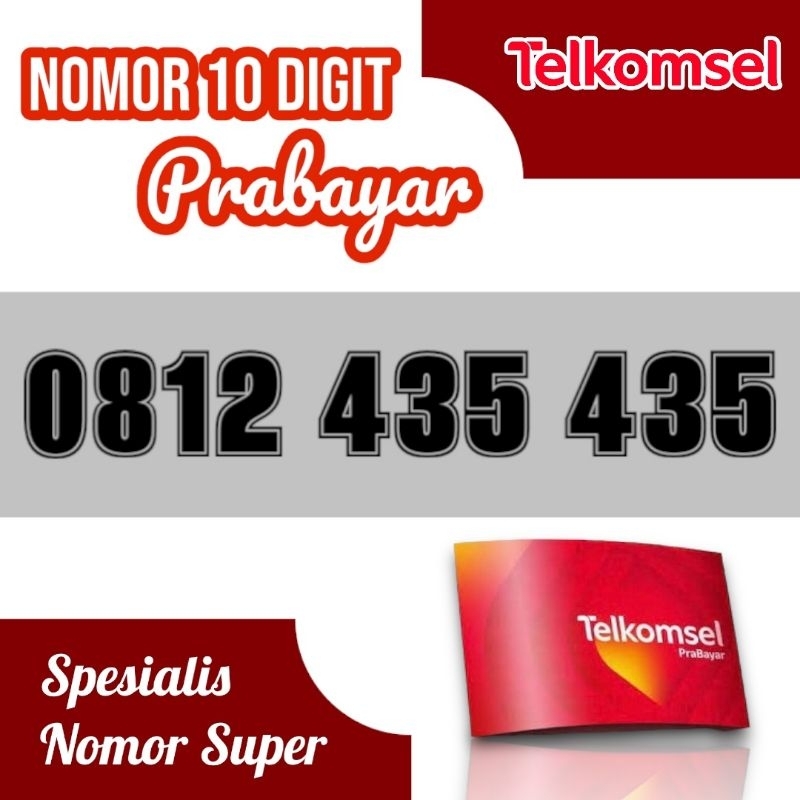 Jual Nomor Cantik Telkomsel 10 DIGIT Prabayar Nomer Cantik simPATI 10 DIGIT O812 435 435 Kartu ...