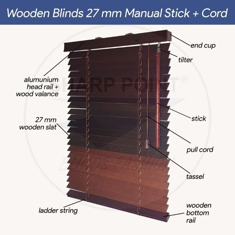 Jual Tirai kayu wood blind wooden blind krey kayu | Shopee Indonesia
