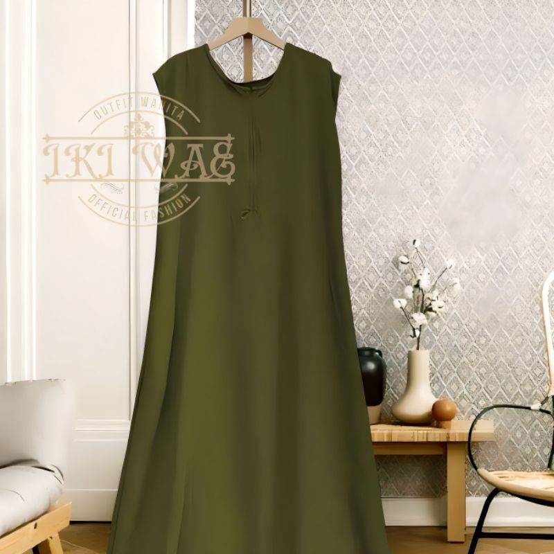 Jual Dress Jumbo Tanpa Lengan Rayon Twill Gamis Span Busui (Inner Span ...