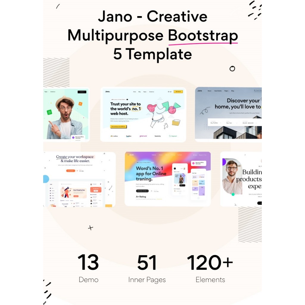 Jual Jano v1.0 - Bootstrap Creative Multipurpose HTML Template (Figma Included) | Shopee Indonesia