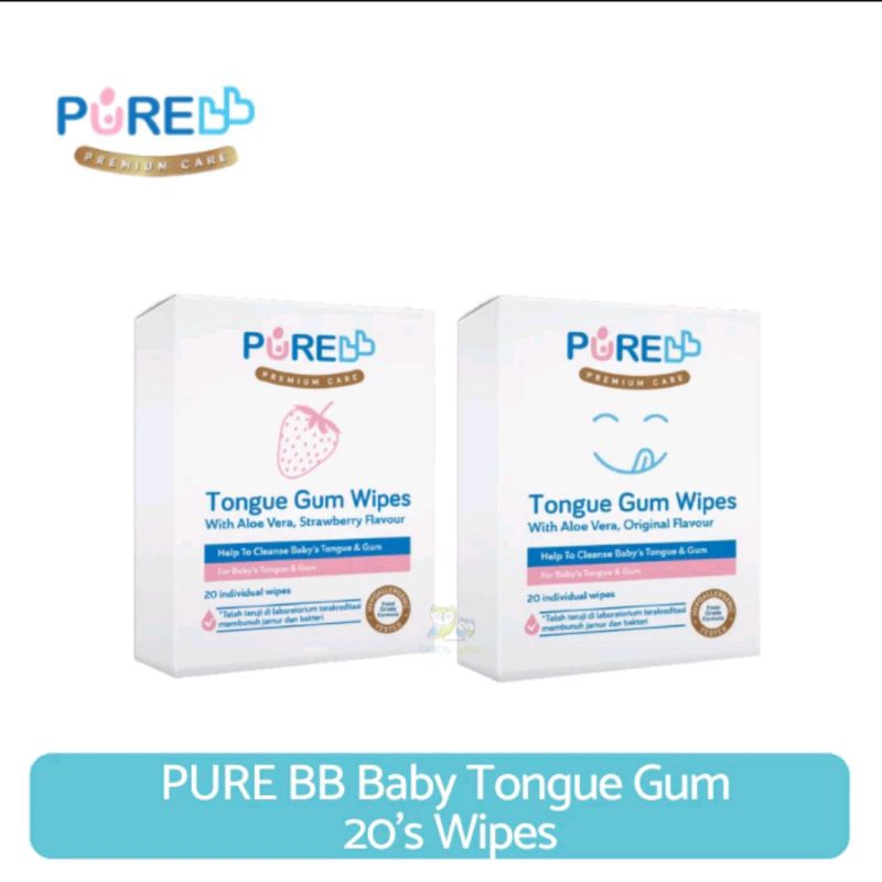 Jual Pure BB Baby Tongue Gum 20 Wipes Tisu Basah Kasa Gusi Lidah Anak ...