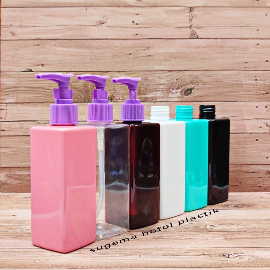 Jual Botol Pump 250ml Kotak / Botol Kemasan Sabun Cair 250 Ml Tutup ...