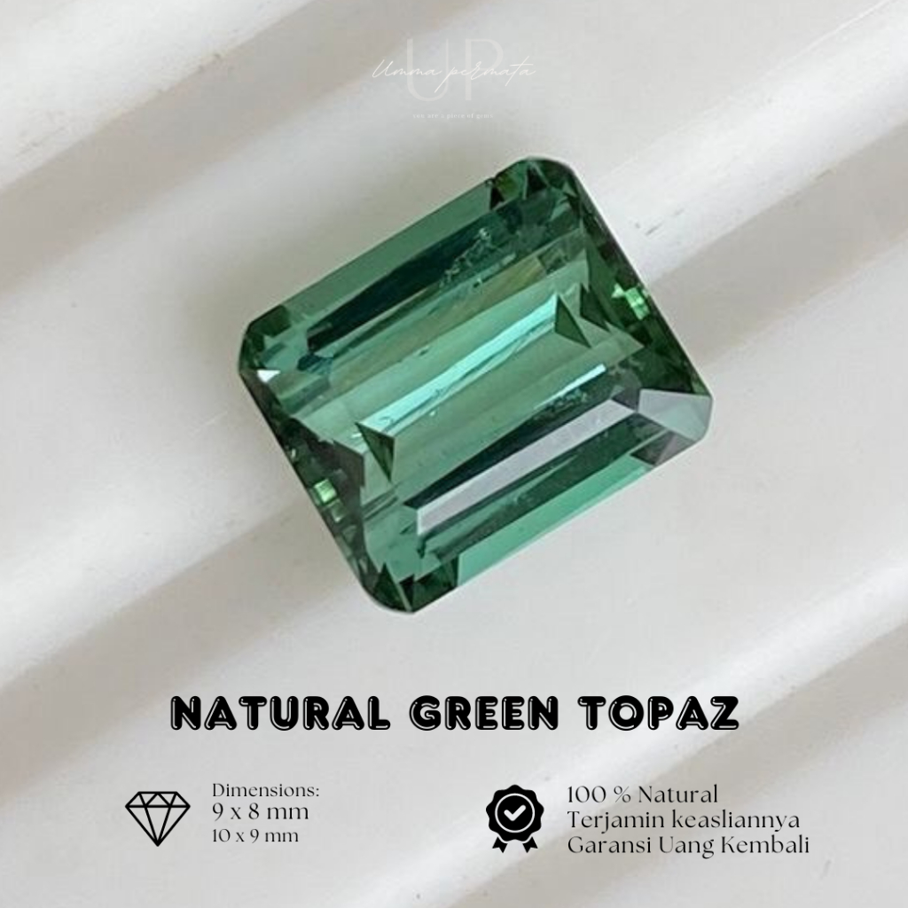 Jual Batu Green Topas/ Topaz Hijau Dim 10mmx9mm Batu Natural Permata ...