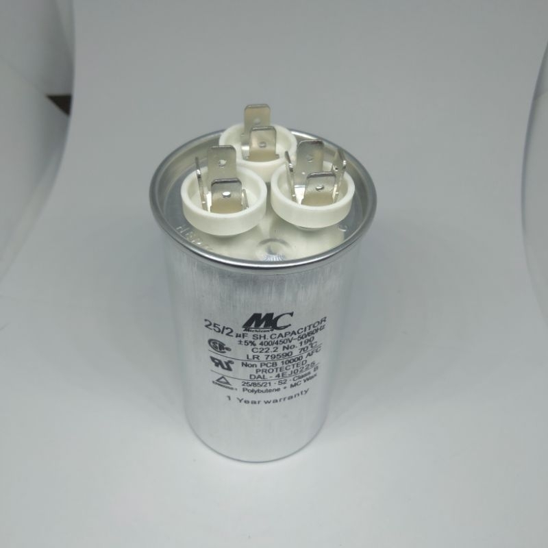 Jual CAPASITOR AC 25/2 UF 3 KAKI / KAPASITOR BULAT 25/2 UF MERK MC | Shopee Indonesia