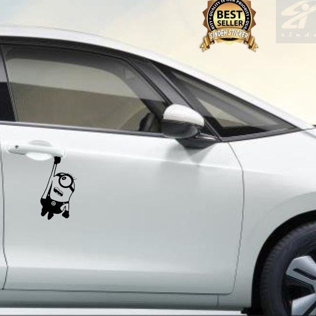 Jual CUTTING STICKER MOBIL MINION HANGING STIKER PINTU MOBIL LUCU ...