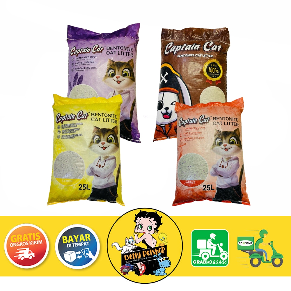 Jual Pasir Kucing CAPTAIN 25 Liter Pasir Kucing Gumpal Wangi 20KG | Shopee Indonesia