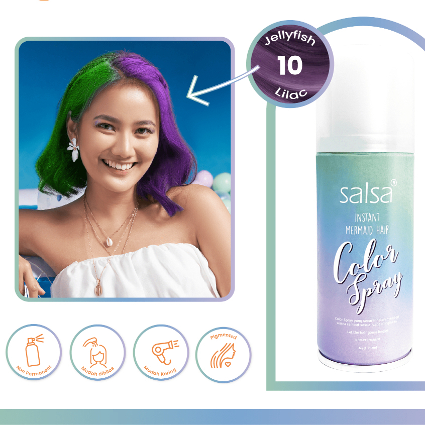 Jual Salsa Instant Mermaid Hair Color Spray - Semir Rambut Temporary 80 ...