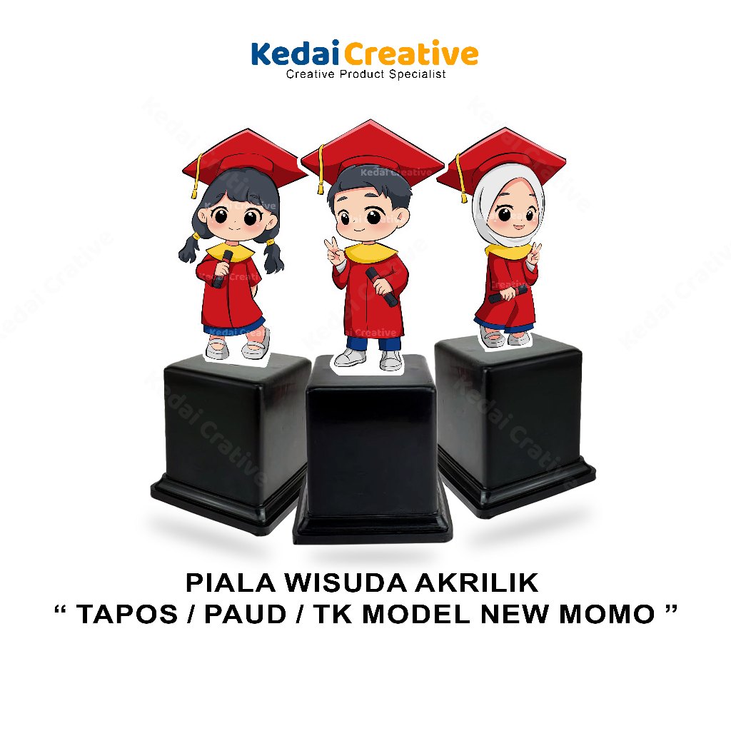 Jual Keadai Creative Piala Akrilik Model New Momo Plakat Wisuda Anak ...