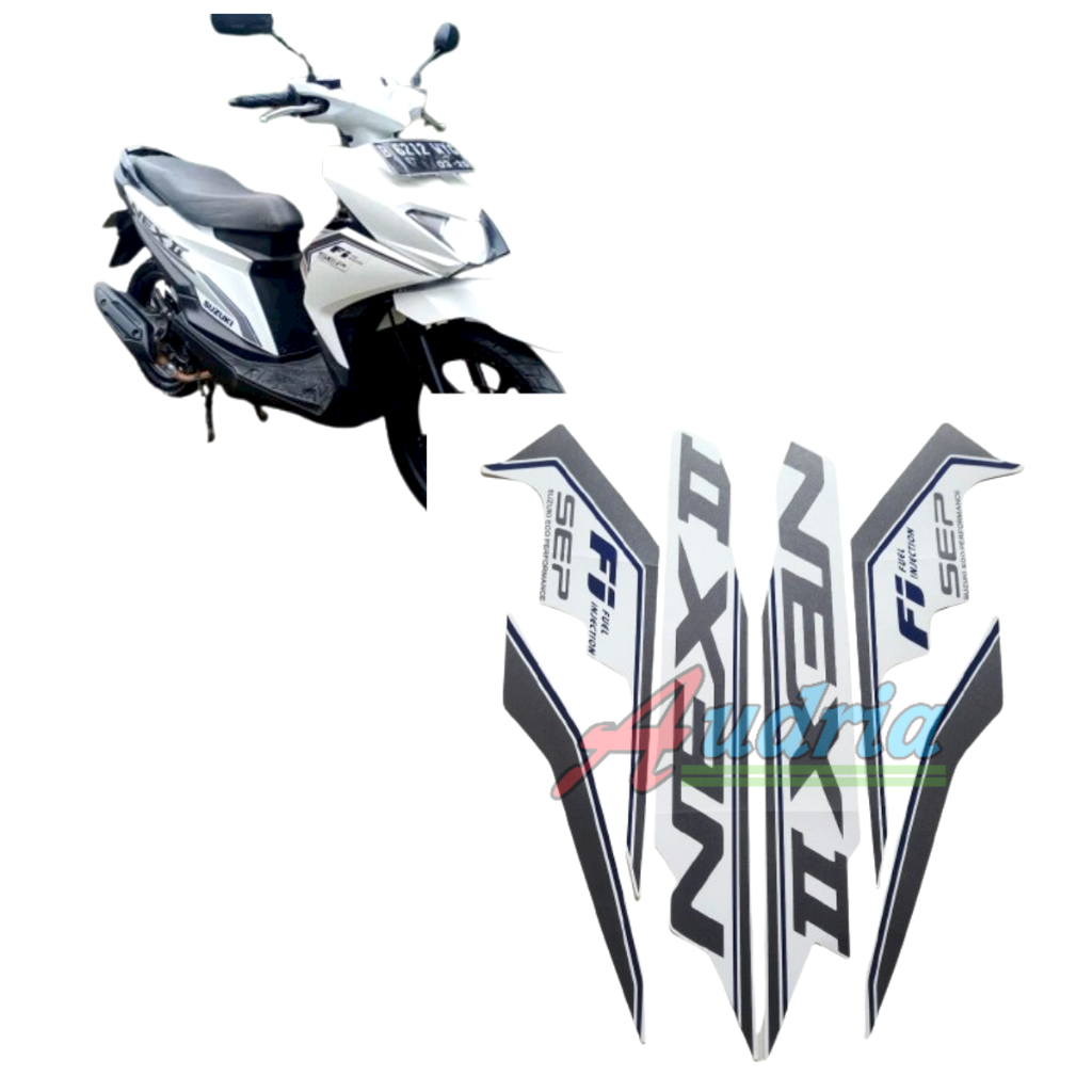 Jual striping sticker stiker body motor suzuki nex II fi 2019 putih ...