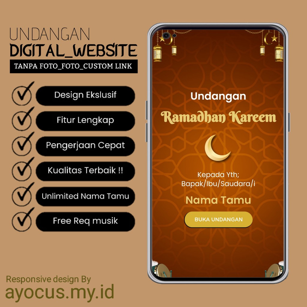 Jual undangan digital website Syukuran Islami Custom Tema Islamic Brown ...