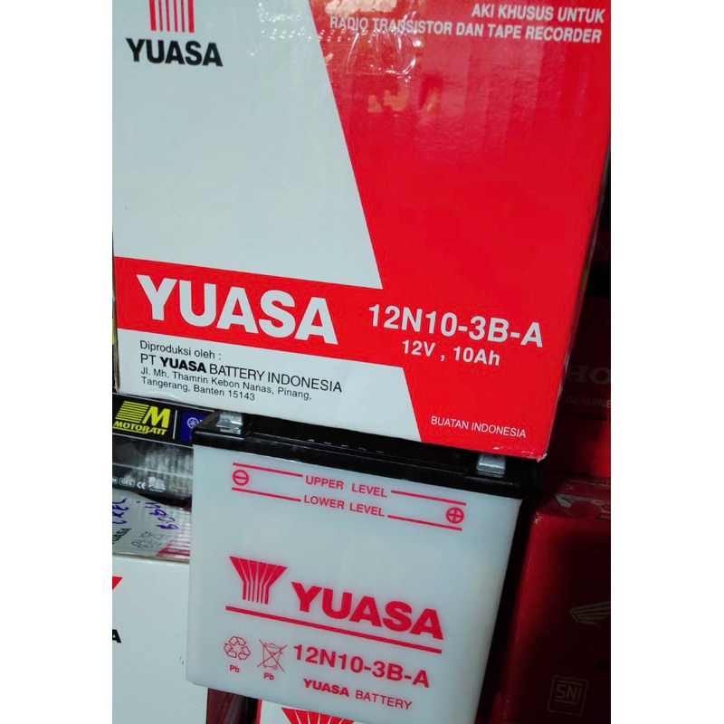 Jual AKI BASAH BATERAI YUASA ORIGINAL VESPA 12N10-3B-A | Shopee Indonesia