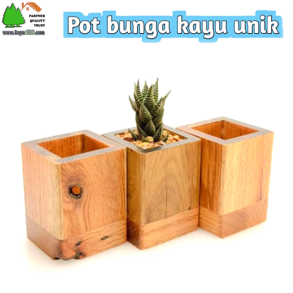 Jual Wood succulent planter box hias pot bunga pot tanaman kayu 8x8x12 ...