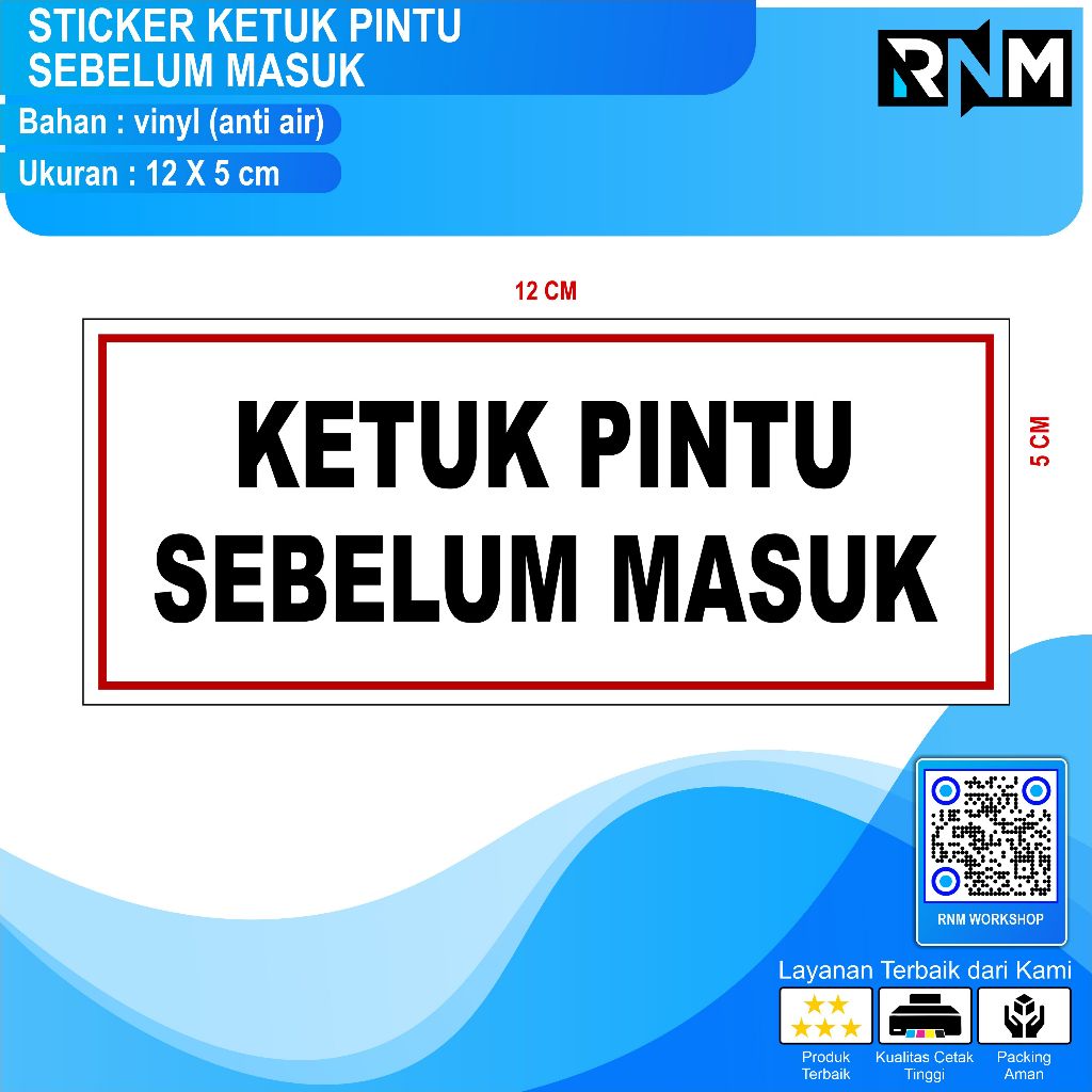 Jual STICKER KETUK PINTU SEBELUM MASUK 12 X 5 | Shopee Indonesia