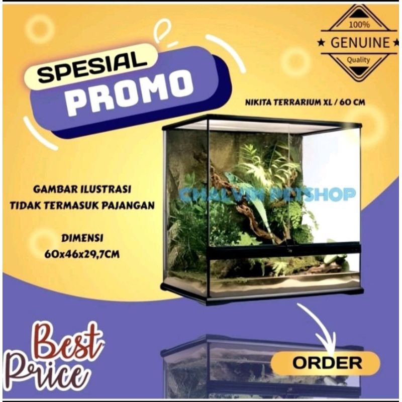 Jual Aquarium Glass Terrarium Nikita 60 cm / Kandang Kura Reptil Hamster | Shopee Indonesia