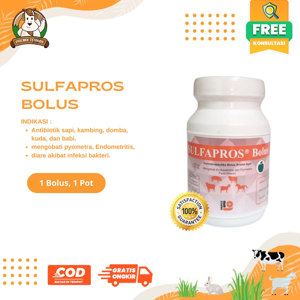 Jual SULFAPROS BOLUS 1 POT (20 Bolus) - Obat Hewan Anti Bakteri ...