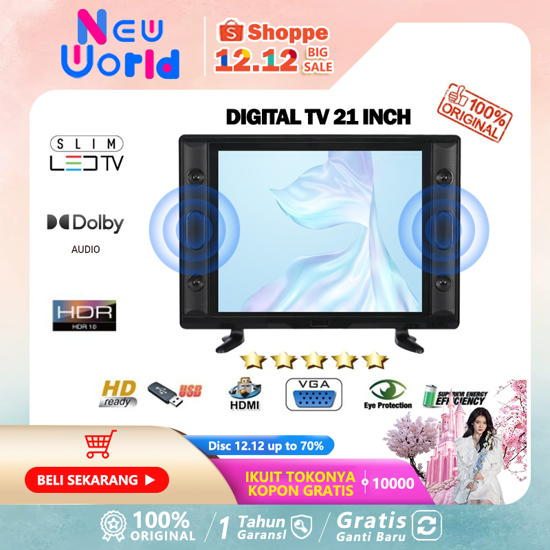 Jual TV LED 21 Inch Full HD 1080P TV Digital 21 Inch TV DVB-T2 TV Murah ...