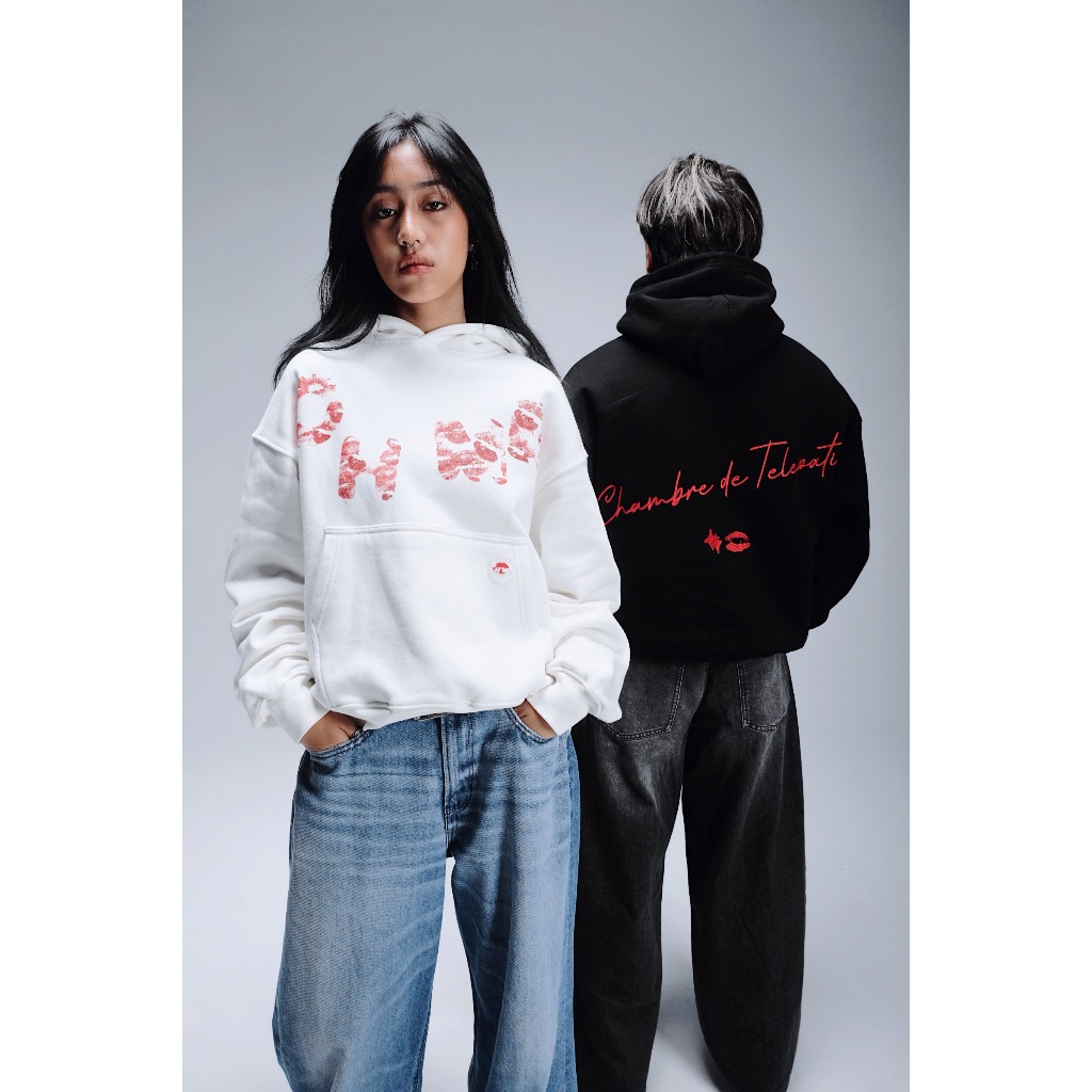 Jual Boxy Hoodie Chambre de Telepati - Millions Black / KISS AND STAR ...