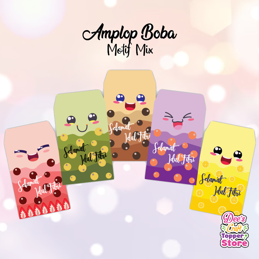 Jual Amplop Lebaran Boba Motif Mix | Shopee Indonesia