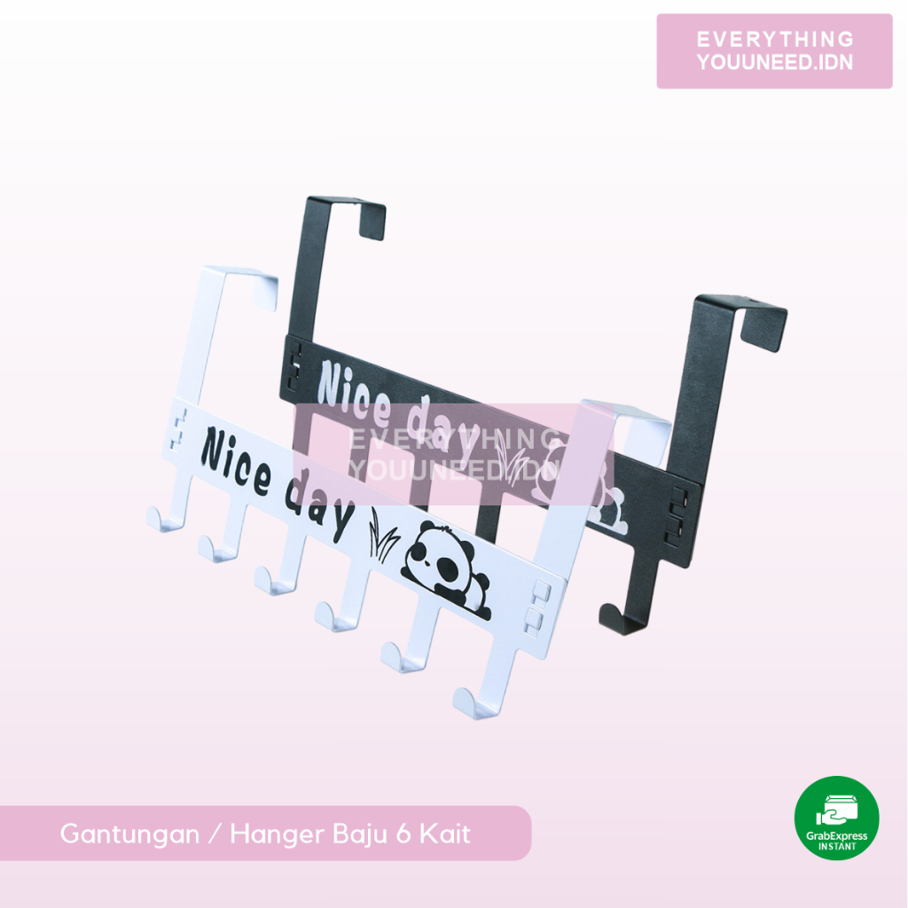 Jual Gantungan / Hanger Baju Pintu Bahan Besi 6 Kait Serbaguna | Shopee ...