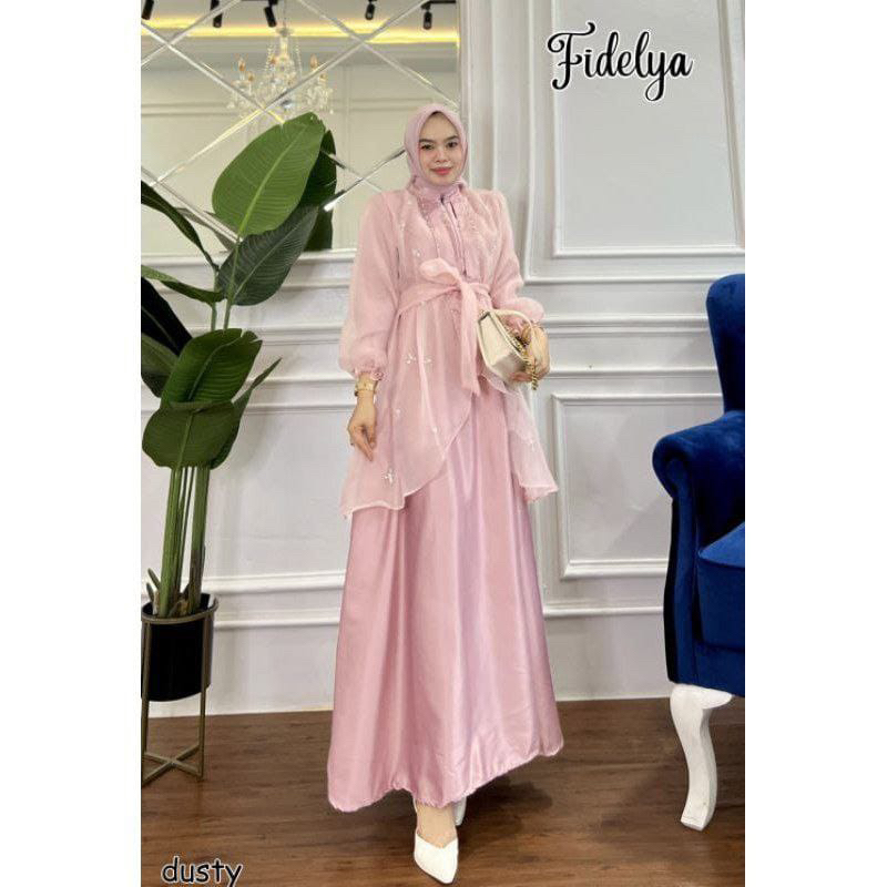 Jual FIDELYA Gamis pesta | Shopee Indonesia