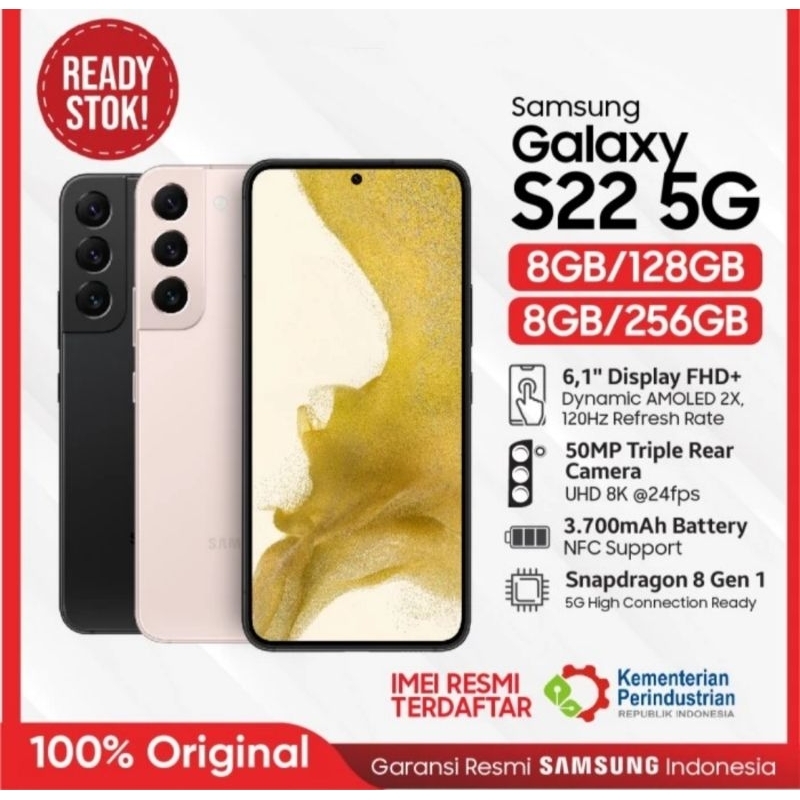 Jual SAMSUNG GALAXY S22 5G RAM ( 8/128 DAN 8/256 ) SEGEL RESMI GARANSI | Shopee Indonesia
