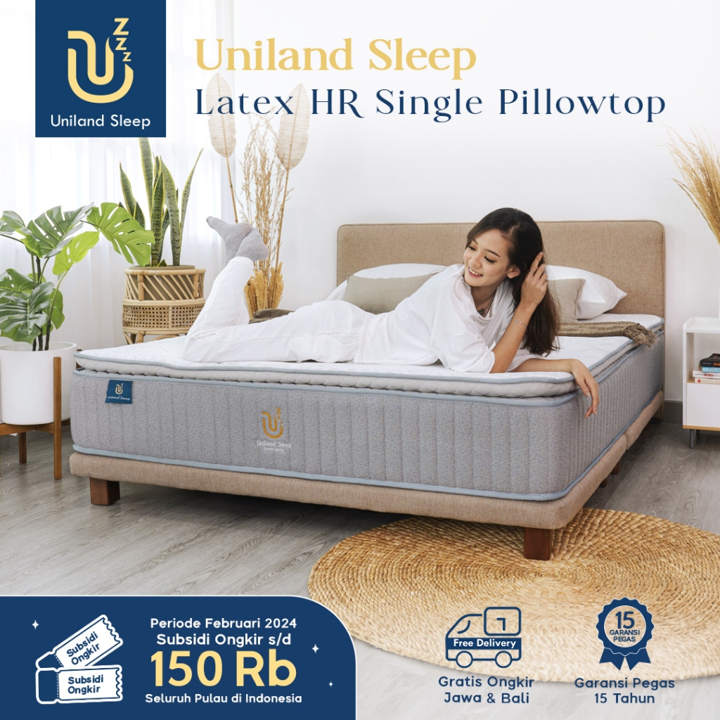 Jual Uniland Sleep Kasur Pocket Spring Latex HR Single Pillowtop 30cm ...