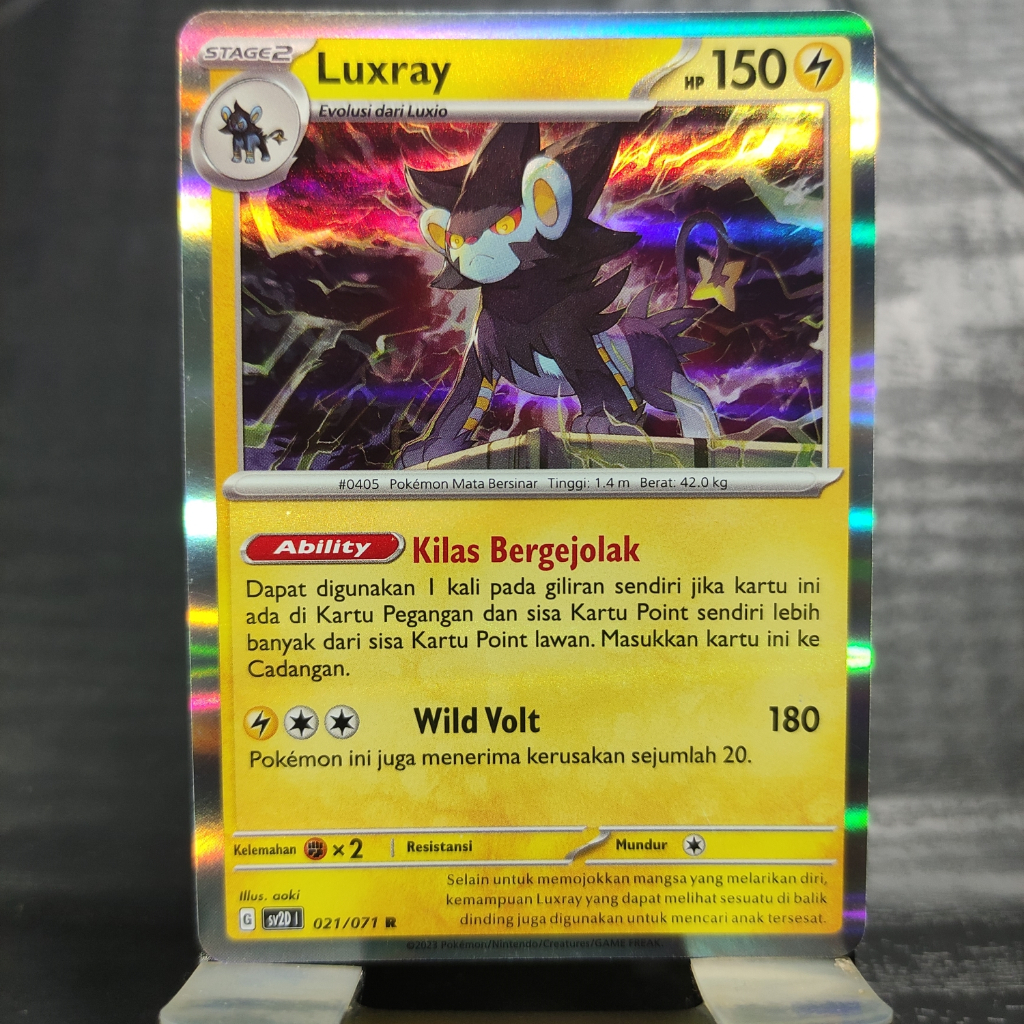 Jual Luxray SV2D 021/071 R Holo Foil RegG Kartu Pokemon TCG Indonesia ( Gratis Sleeve ) | Shopee ...