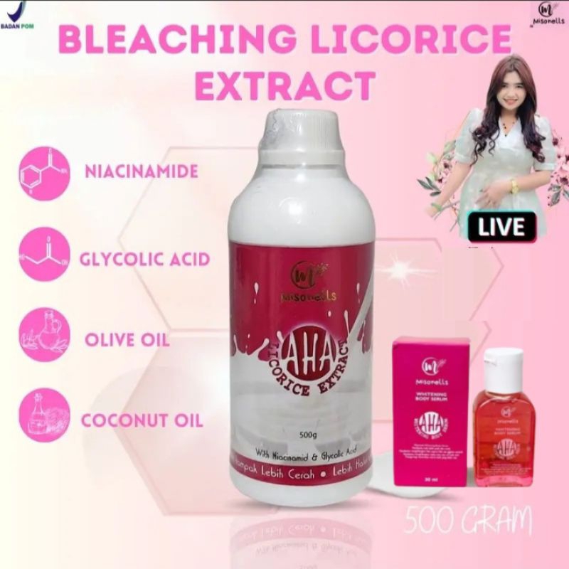 Jual Bleaching Licorice Extract Aha isi 500gr Kemasan Botol & 1 Aha ...