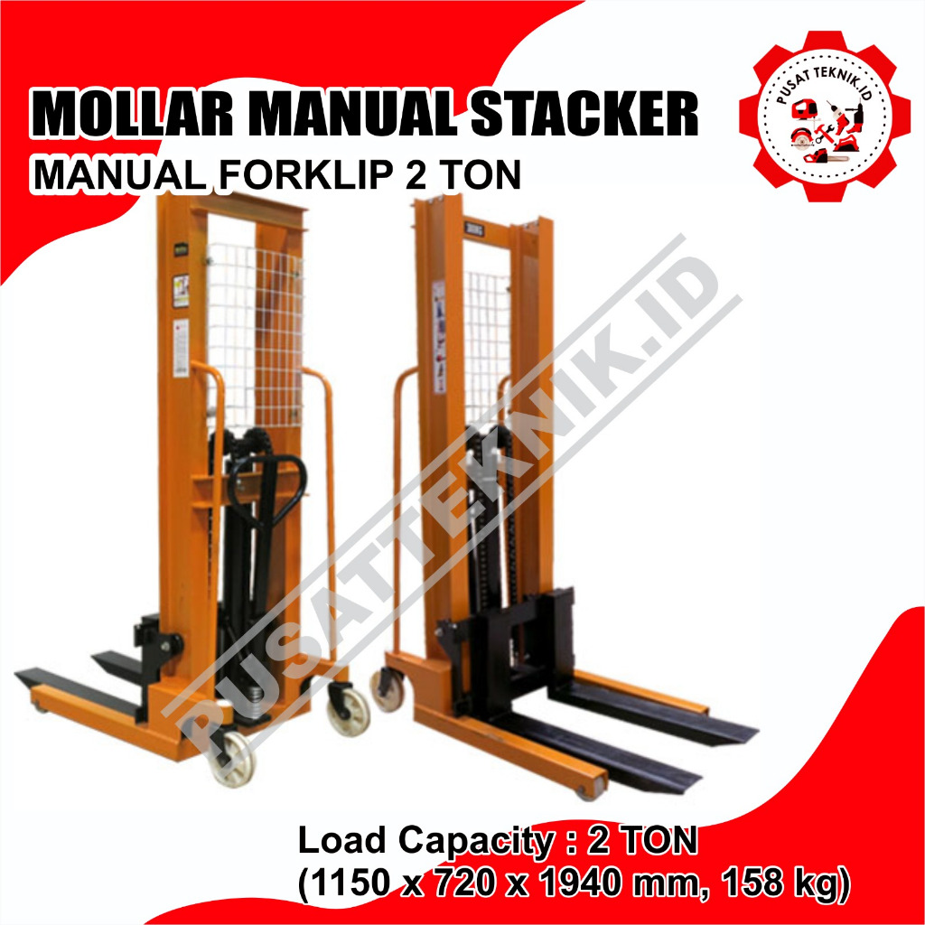 Jual HAND STACKER MANUAL FORKLIFT MOLLAR 2TON 1.6METER HAND FORKLIFT 2 TON MOLLAR | Shopee Indonesia