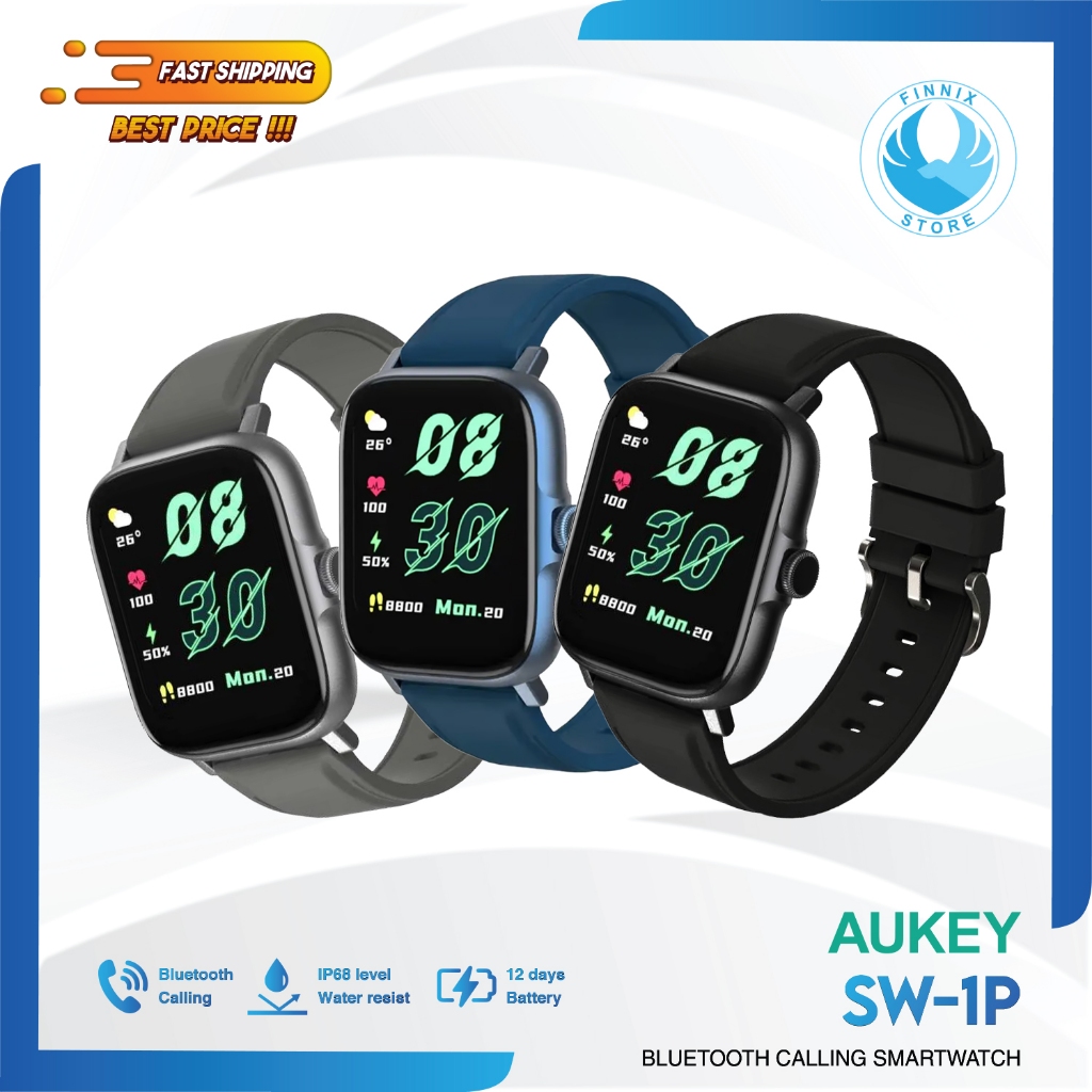Jual Aukey Smartwatch SW-1P Fitness Tracker Bluetooth Call & Health ...