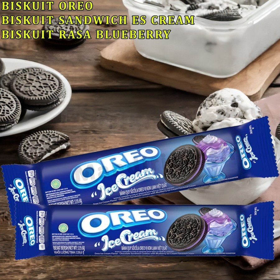 Jual Biskuit Sandwich Ice Cream * Oreo * Biskuit Rasa Blueberry * 119 ...