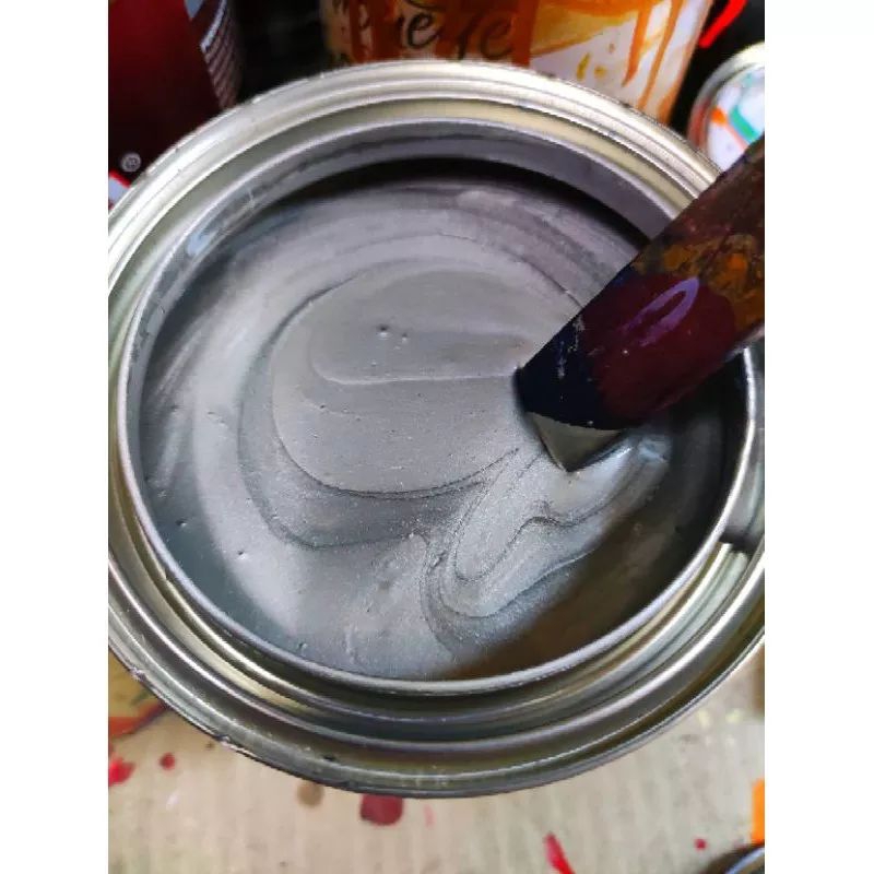 Jual cat Duco silver metalik bright / silver kasar PU NC 200ML | Shopee ...