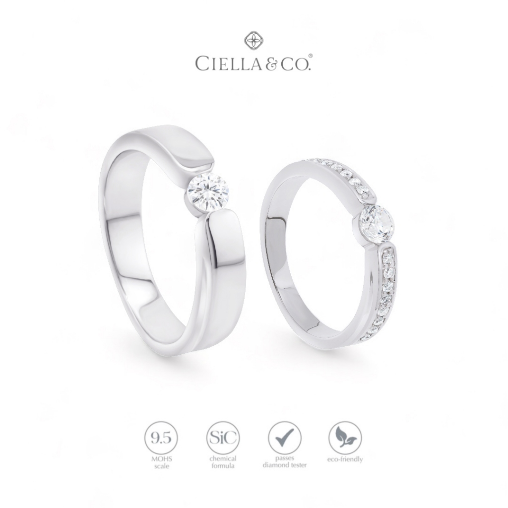Jual Ciella & Co - Avery Wedding Ring Cincin Couple Moissanite Pria dan ...