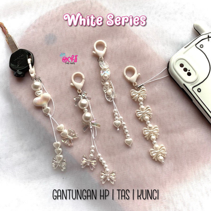 Jual Strap Handphone “White Series” | Bagcharm | Keychain | Shopee ...