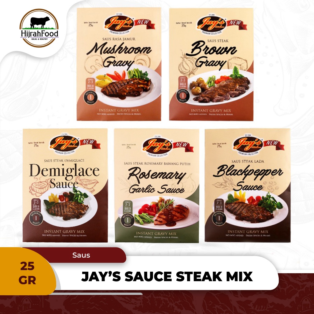 Jual Jay's Kitchen Gravy Mix Sauce Saus Steak No MSG 25 gram | Shopee ...