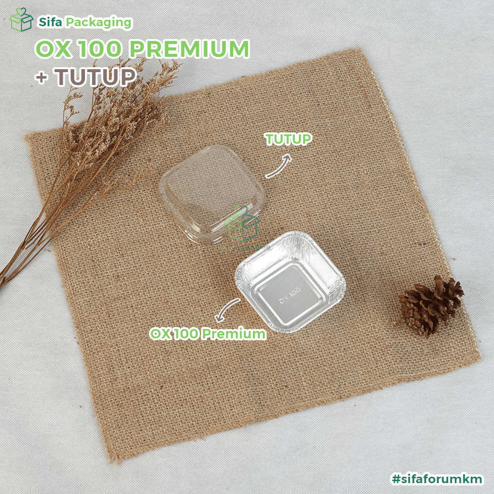 Jual Alumunium Foil Tray Cup OX 100 Premium + Tutup Macaroni Schotel Klapertart Brownies Cake ...