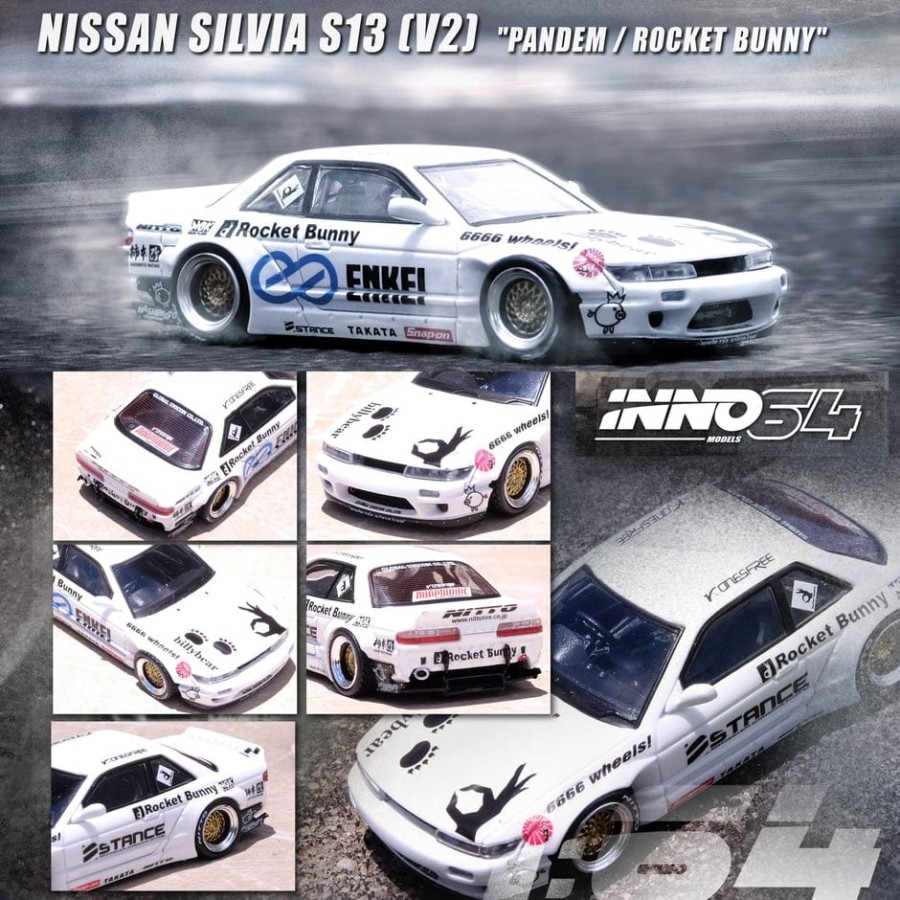 Jual INNO IN64-S13V2-WHI NISSAN SILVIA S13 PANDEM ROCKET BUNNY PUTIH ...