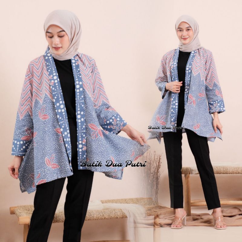 Jual Blazer Batik (BATIK DUA PUTRI) - Atasan Blazer Batik Modern Outer Batik Wanita Warna Soft ...