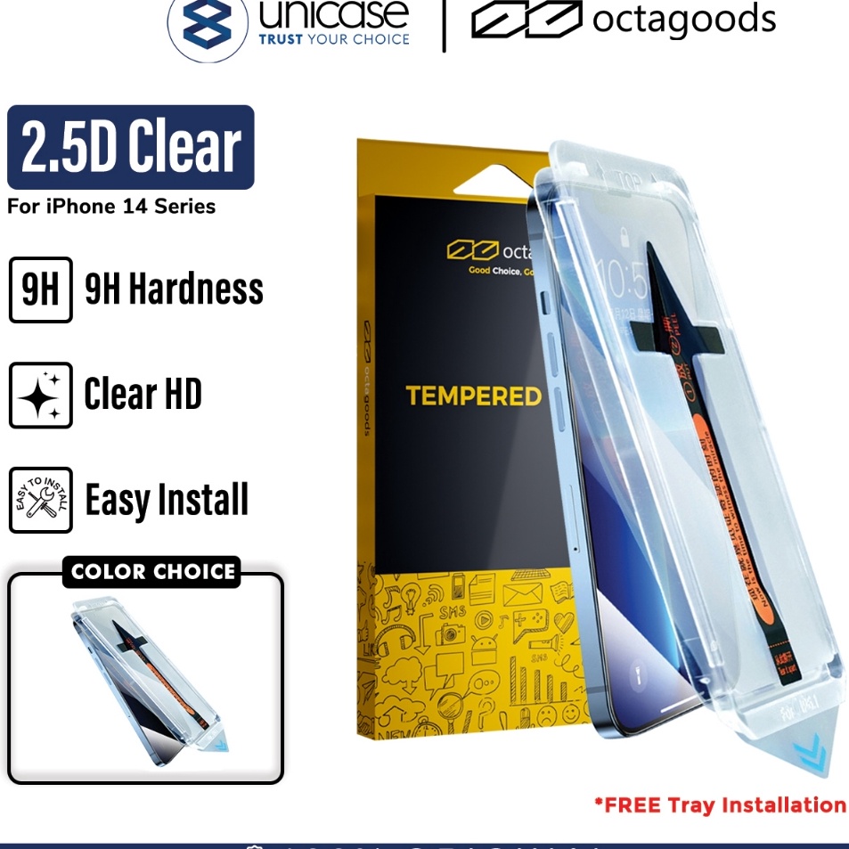 Jual pl Tempered Glass iPhone 1413 Pro Max Plus Octagoods FC Clear 25D ...