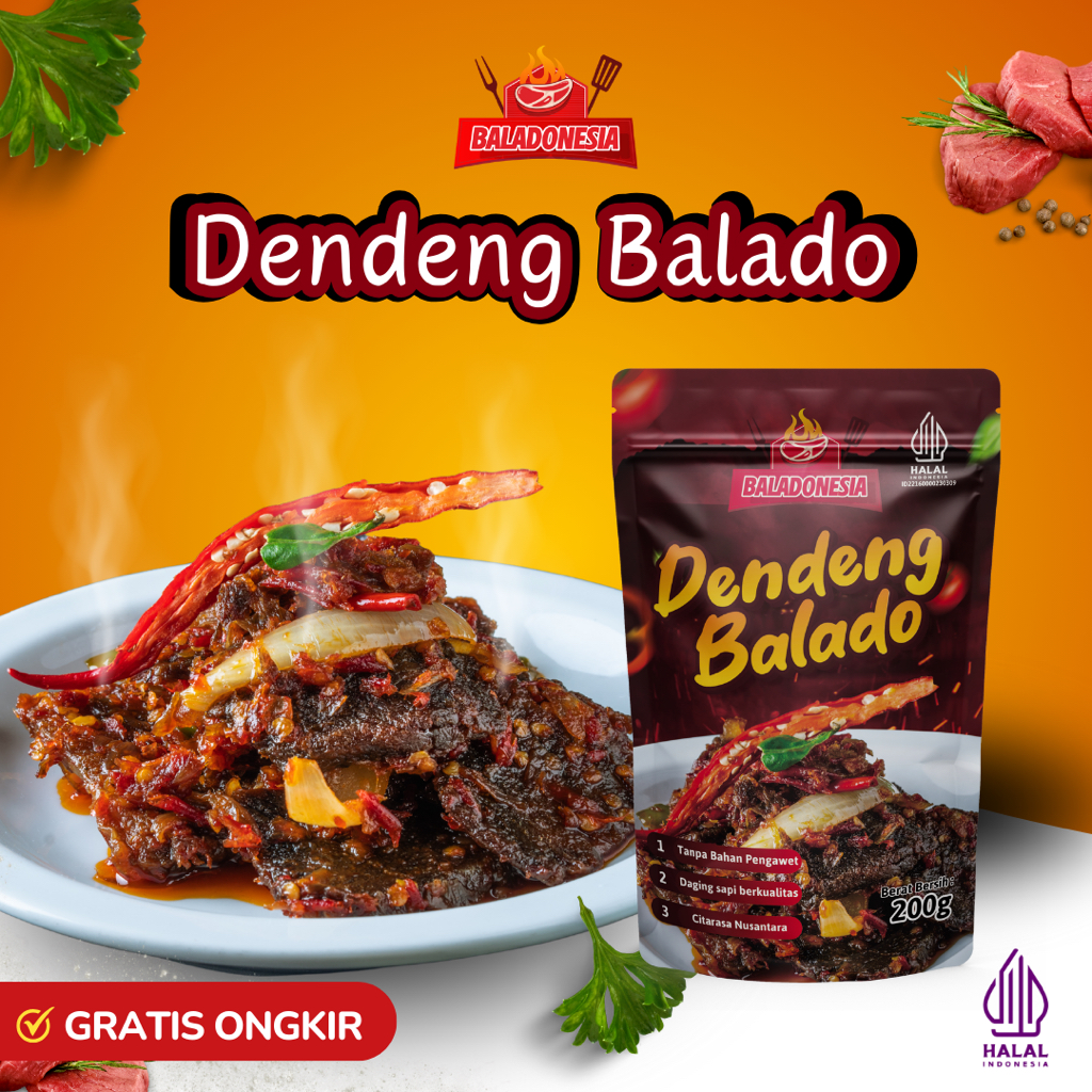 Jual Baladonesia - Dendeng Balado 200 gr / Daging Sapi Dendeng Balado ...