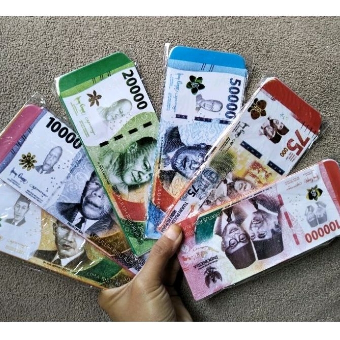 Jual 100 amplop JUMBO motif UANG. gambar lucu unik viral 5RB, 10RB ...