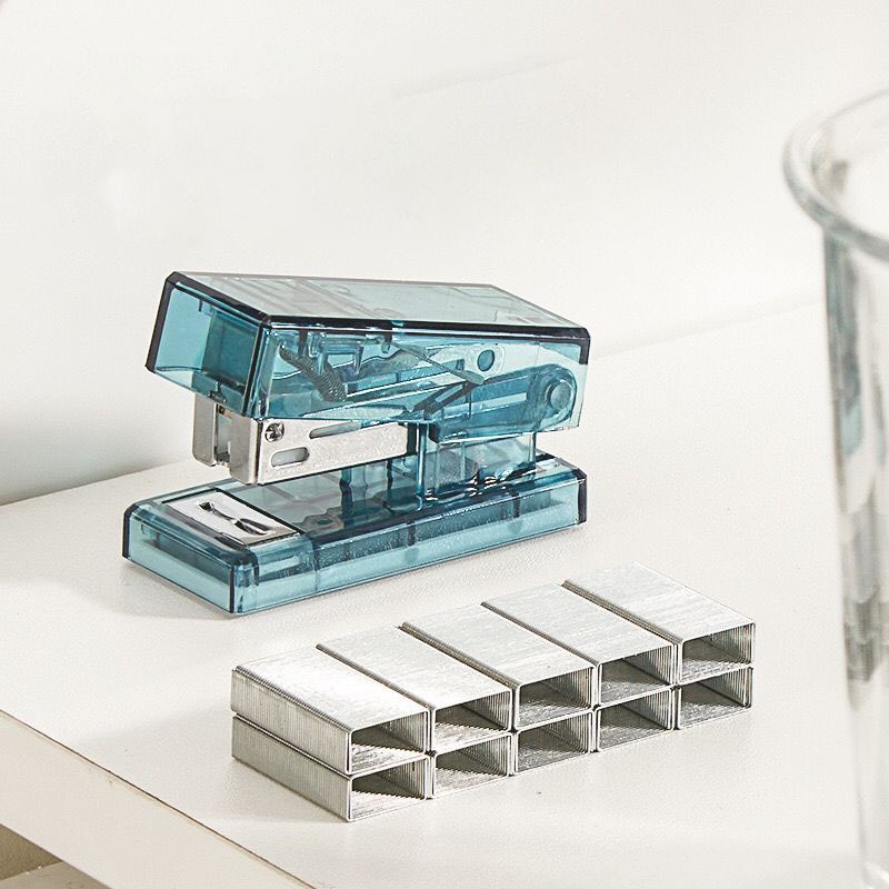 Jual [MILOLI] 1Set STAPLER TRANSPARANT MINI Portable Simple Aesthetic ...