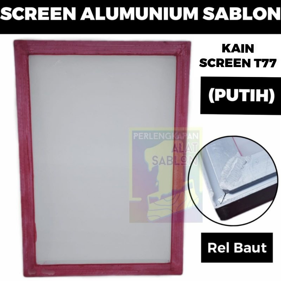 Jual FRAME BINGKAI SCREEN SABLON ALUMUNIUM UD 45x65 KAIN T77 PUTIH PROFIL REL | Shopee Indonesia