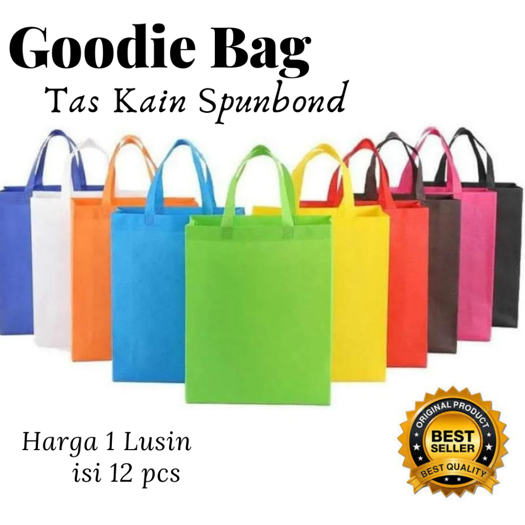 Jual Tas Belanja Spunbond isi 12 Pcs, Tas Kain, Goodie Bag, Tas Hajatan, Souvenir Bag Uk 25x35cm ...