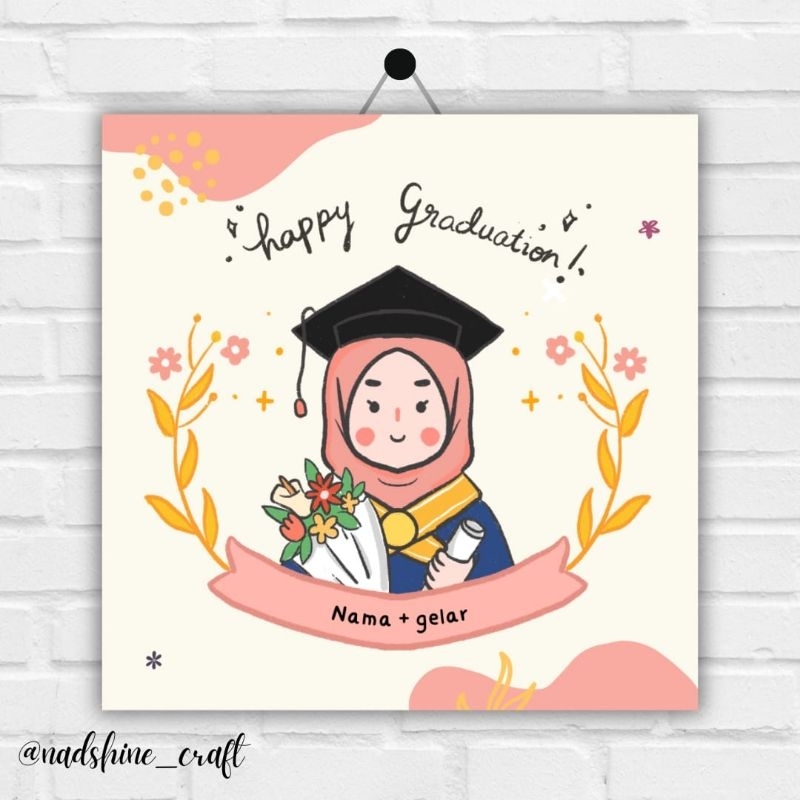 Jual Hadiah wisuda animasi frame 20x20 / kado wisuda | Shopee Indonesia