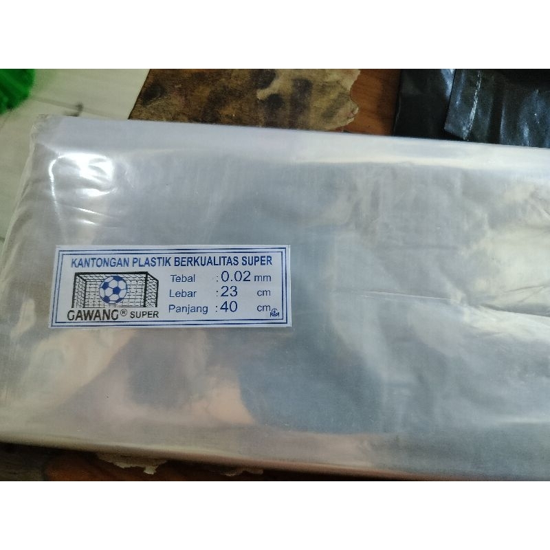 Jual plastik pp bening merk gawang tebal 02 ukuran L 23* P40 dan 27*40 | Shopee Indonesia