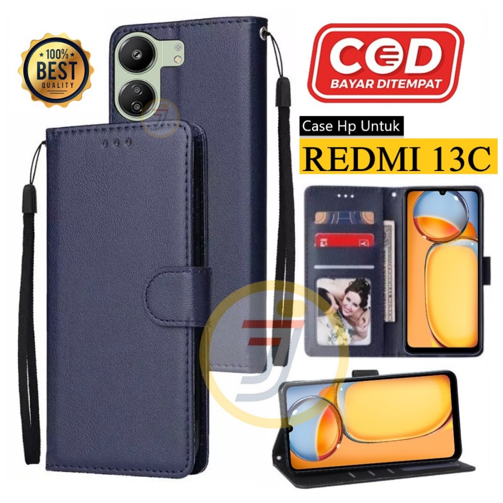 Jual Case Flip Dompet Xiaomi Redmi 13C Premium Case Wallet Kulit/Casing Dompet Hp | Shopee Indonesia
