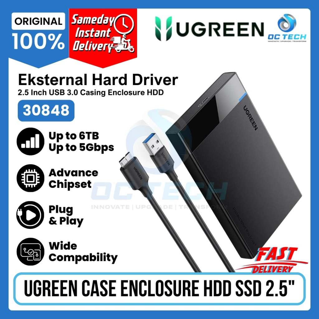 Jual CASING ENCLOSURE HARDDISK UGREEN SATA 2.5" USB 3.0 UGREEN 30848 ...